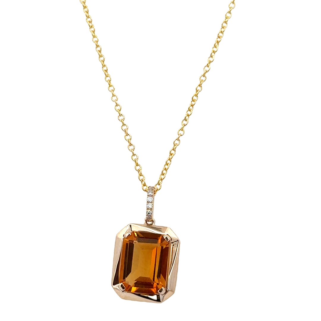 Citrine pendant gold store